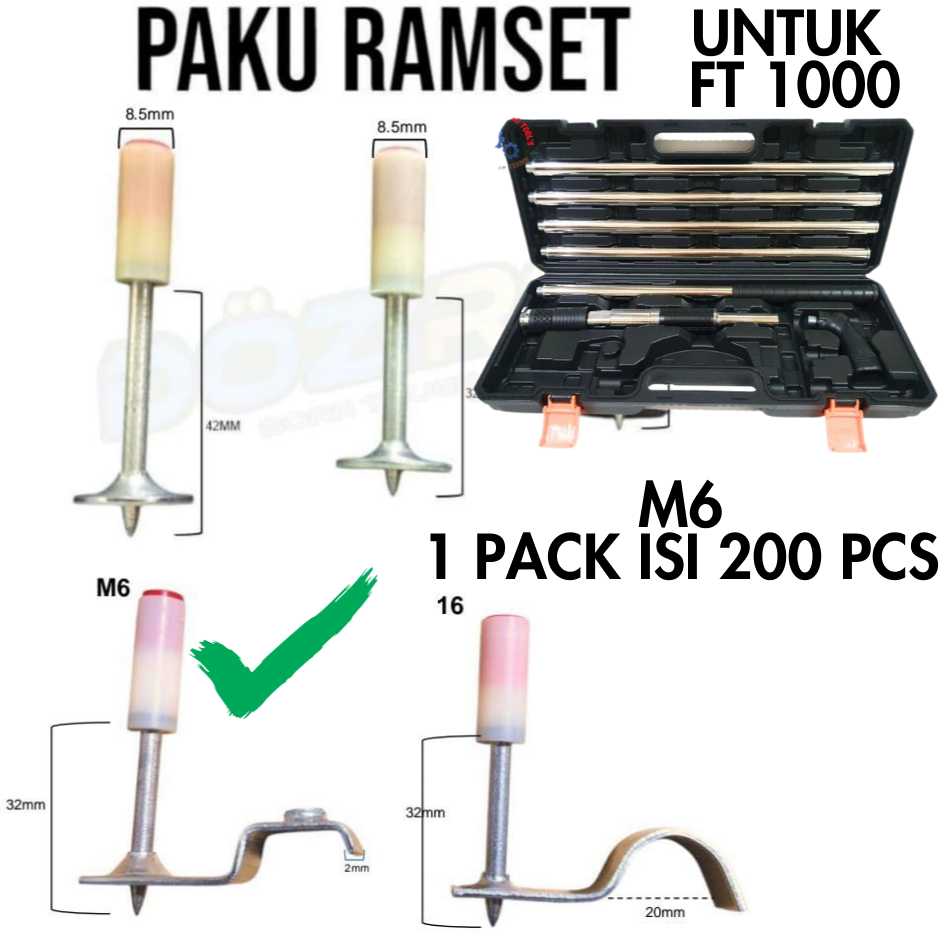 Jual DOZIRO Isi Paku Beton Besi Peluru Jumbo M6 FT1000 FT 1000 T1000 ...