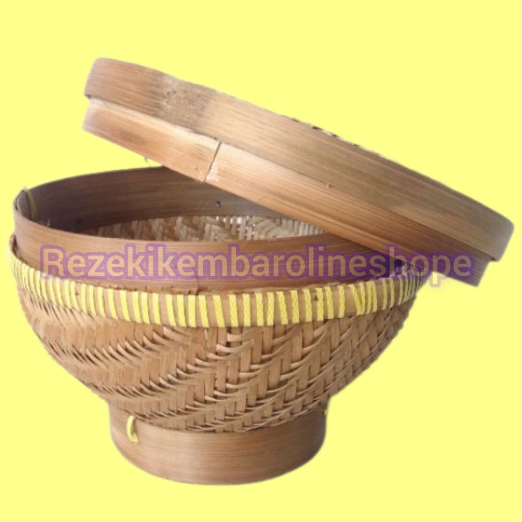 Jual Wakul Nasi Bambu Ukuran 22-25 Cm/Bakul Ceting Nasi Anyaman Bambu ...