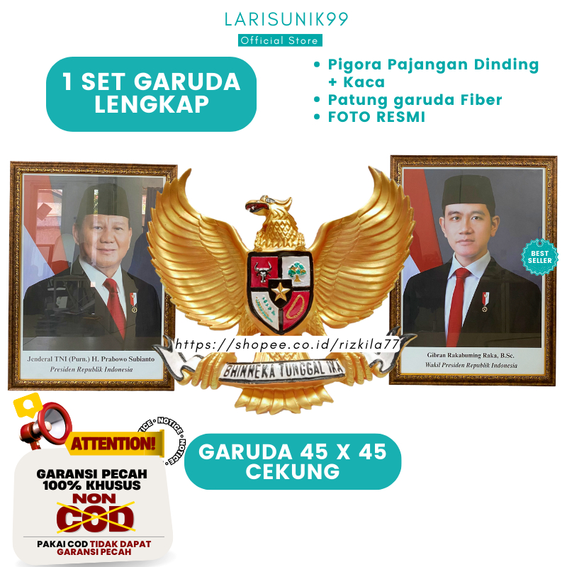 Jual 1 SET GARUDA Gambar Foto Poster Cetak Presiden Dan Wakil Prabowo ...