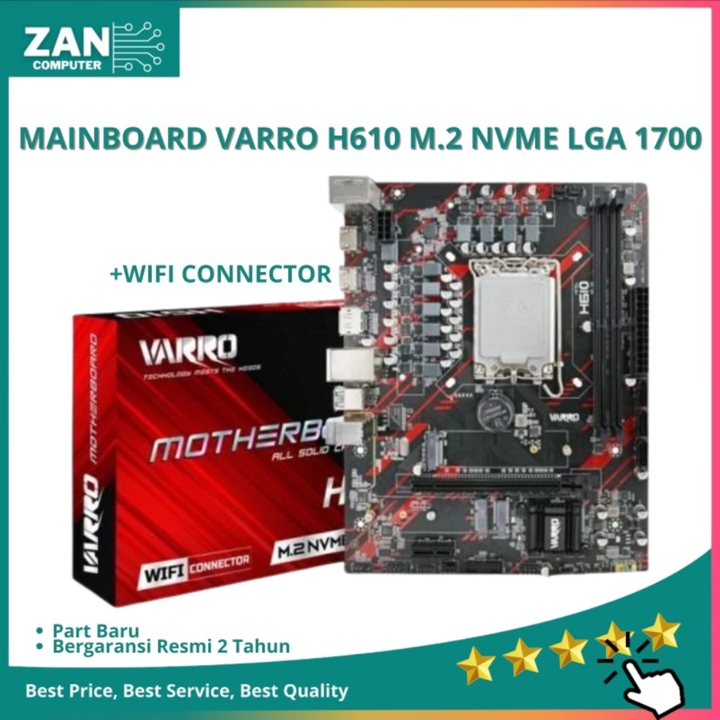 Jual Motherboard VARRO H610 LGA 1700 DDR4 Support Intel Gen 12 13 ...
