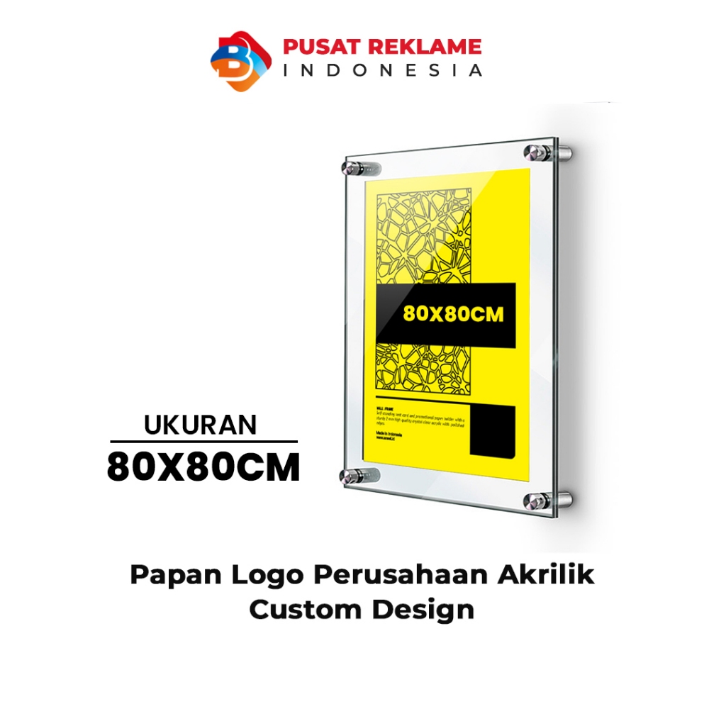 Jual Papan Logo Perusahaan Akrilik 80x80cm Desain Siap Pasang | Shopee ...