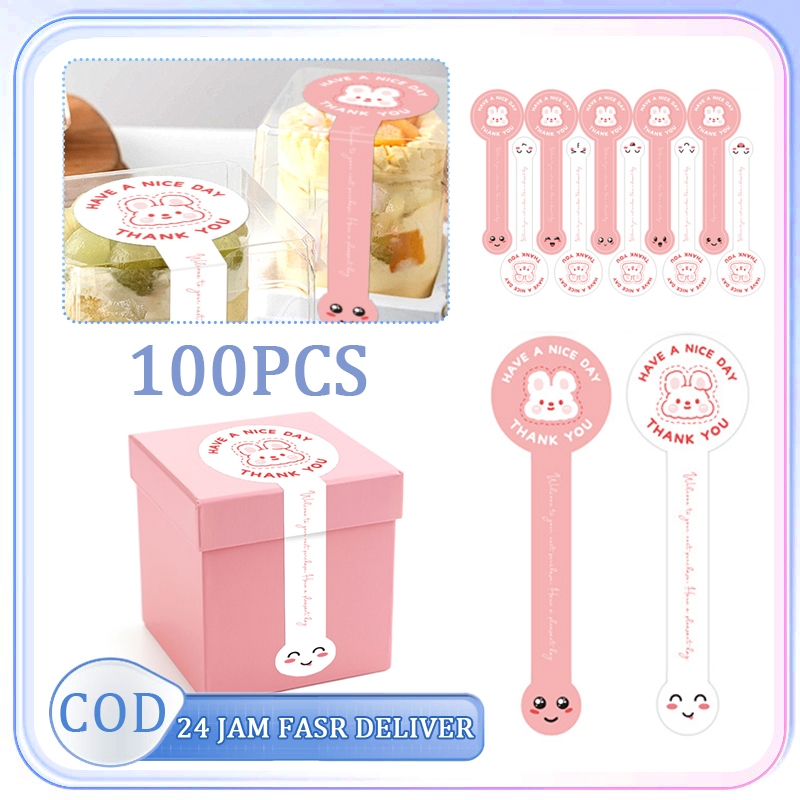 Jual 100pcs Stiker Label Makanan Label Sticker Thank You Sticker ...
