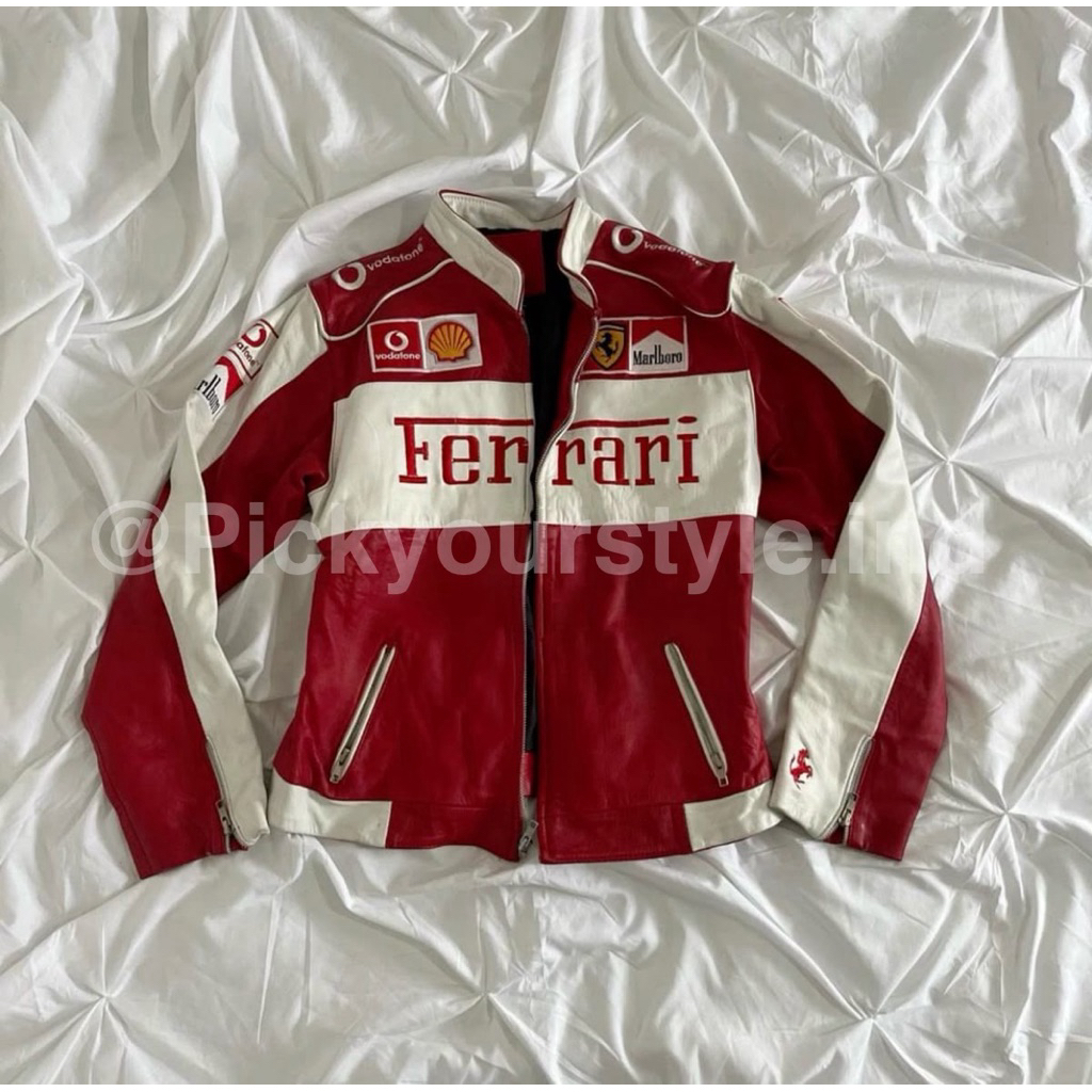 Jual (READYSTOCK) Jaket Ferrari F1 race leather jacket jaket kulit ...