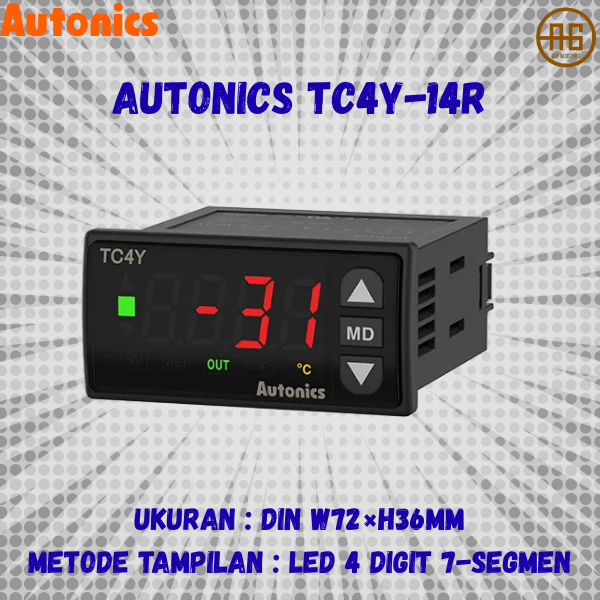 Jual Autonics TC4Y-14R Temperature Controller PID Digital Thermocouple RTD 4-Digit LED Original ...