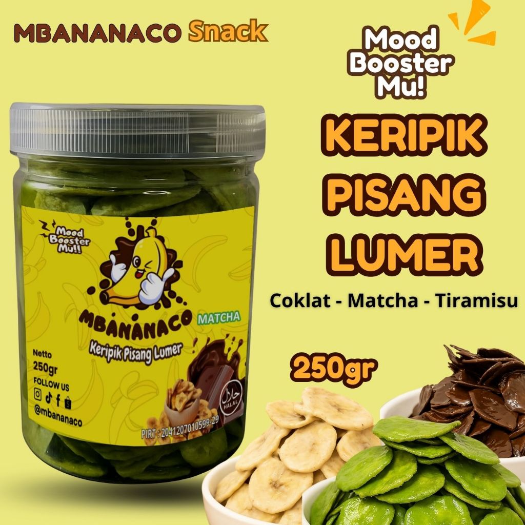 Jual MBANANACO - Keripik pisang lumer Matcha Tiramisu Coklat 250gr ...