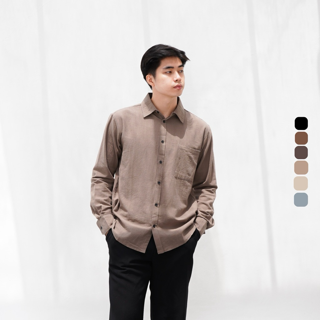 Jual Osakaa - Kemeja Nara Shirt Linen Long Sleeve Oversized Lengan ...