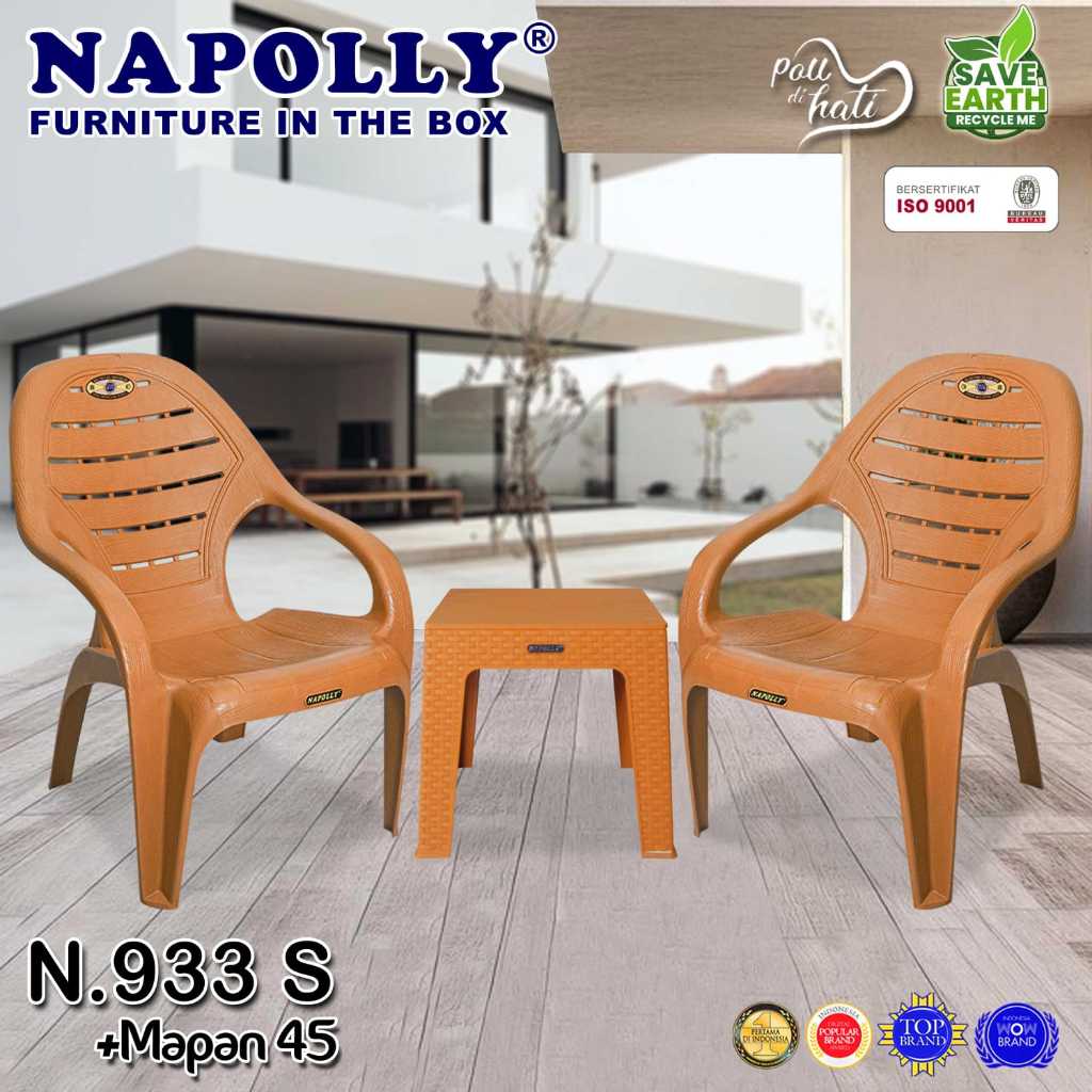 Jual KURSI NAPOLLY KURSI PLASTIK NAPOLLY 932 COKLAT / KURSI TERAS ...