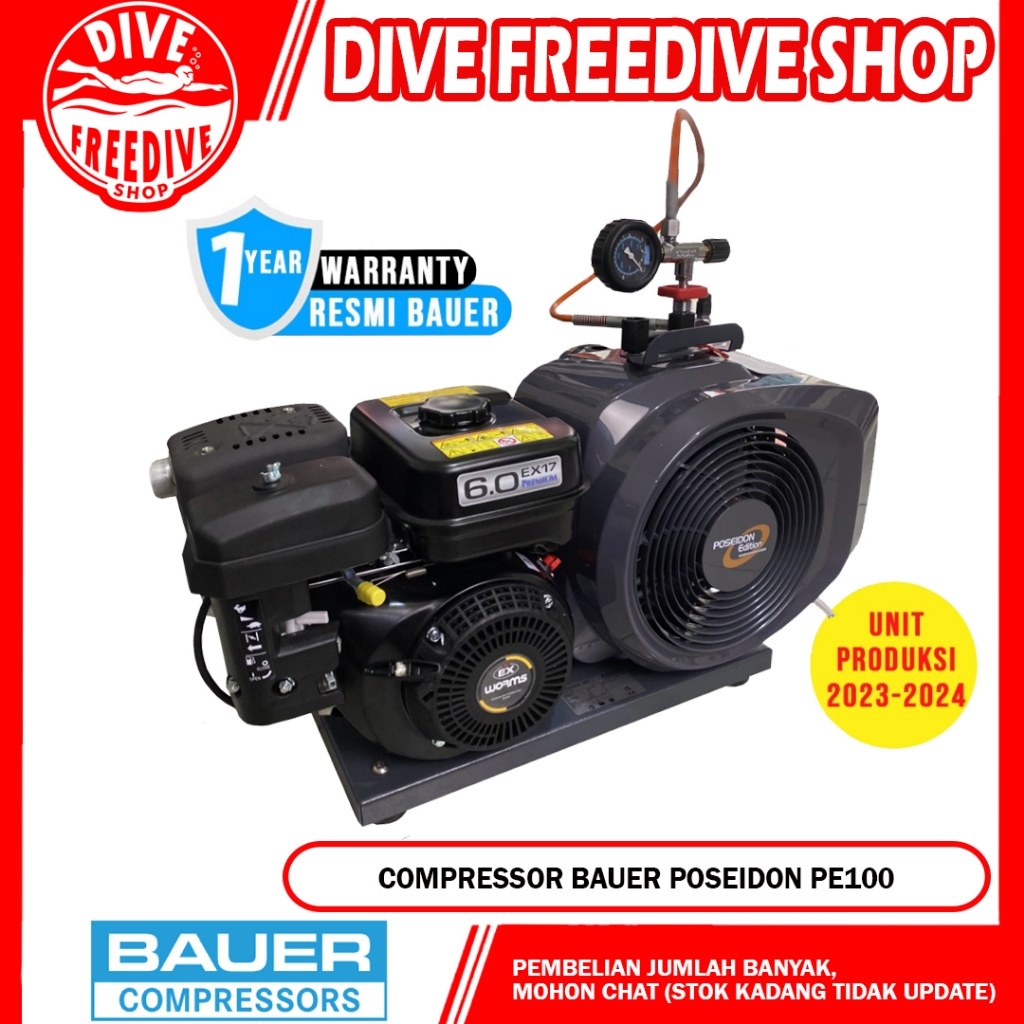 Jual Compressor Bauer PE100 Kompresor Selam Poseidon PE 100 Petrol ...