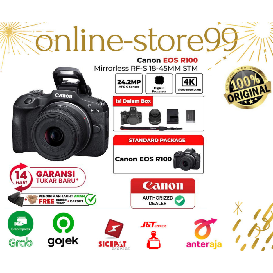 Jual Canon EOS R100 Kit 18-45mm IS STM Canon R 100 18-45 mm IS STM ...