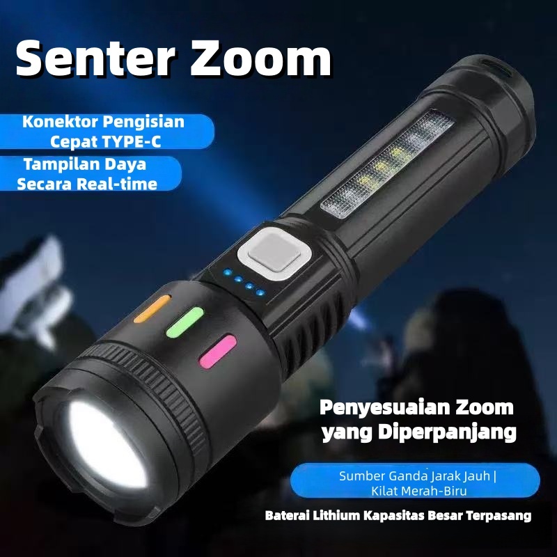 Jual Senter tampilan digital, lampu kuat, multifungsi, lampu sorot luar ...