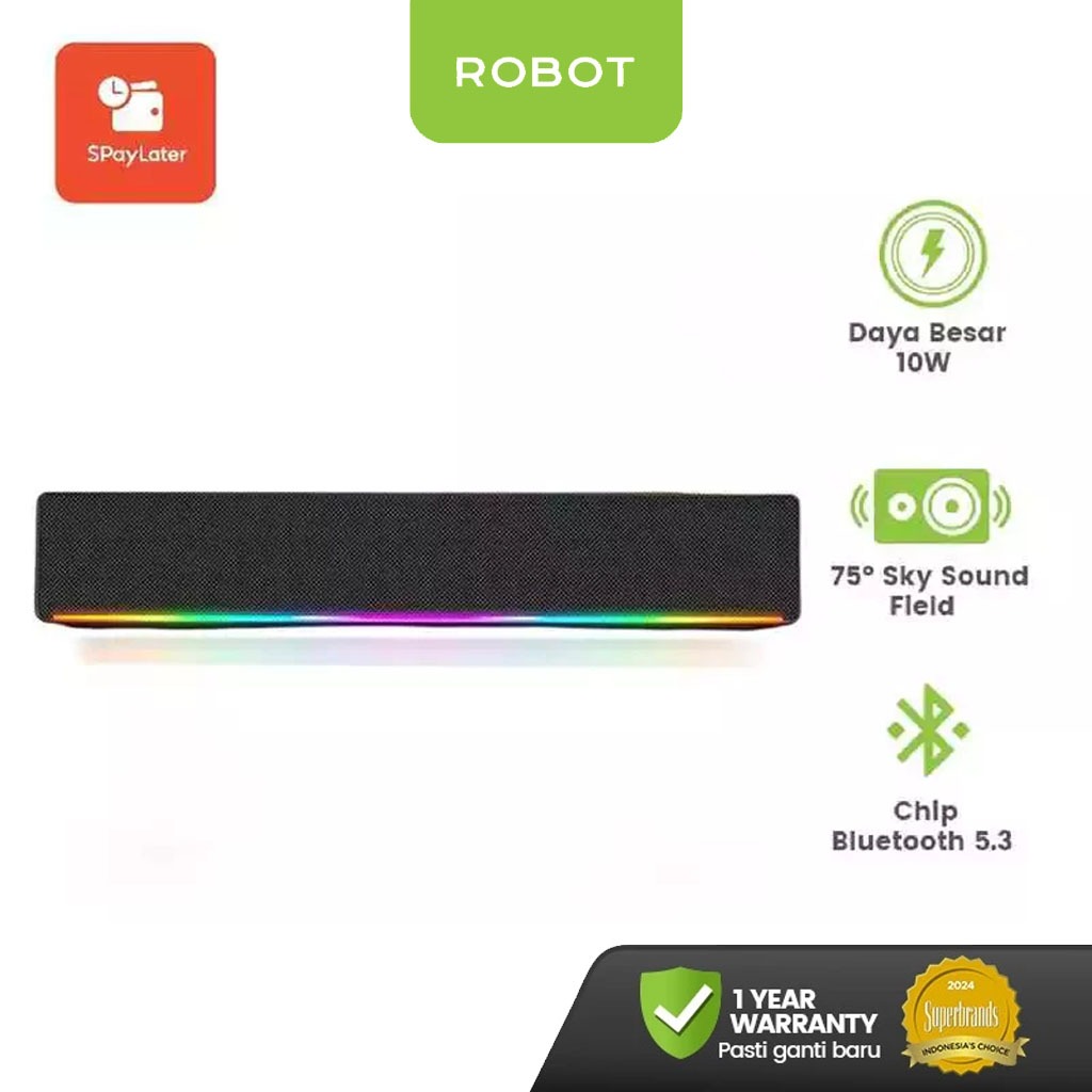 Jual ROBOT Soundbar Speaker RB680 Wireless 5.3 Sky Sound Field 75° Dual ...
