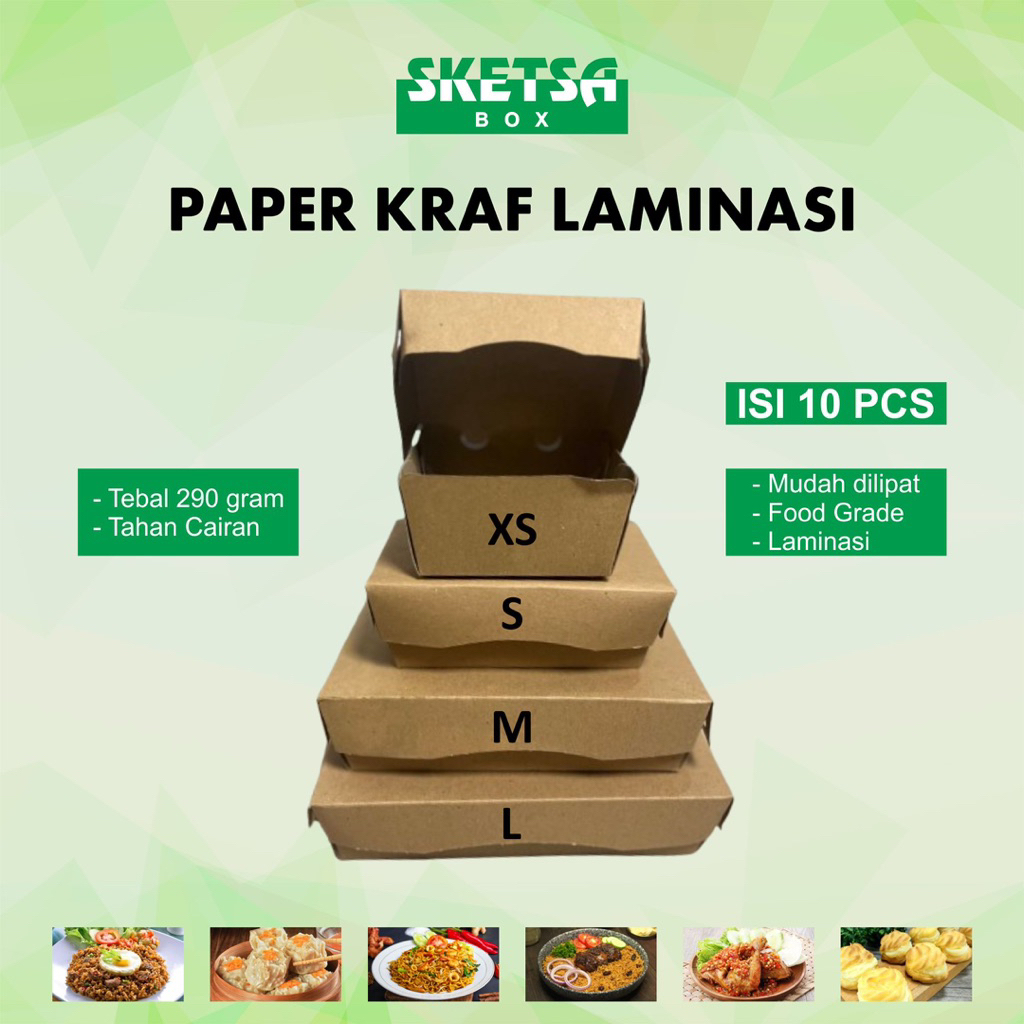 Jual Lunch Box Ukuran XS, S, M, L Sudah Laminasi (Harga Per 10pcs ...