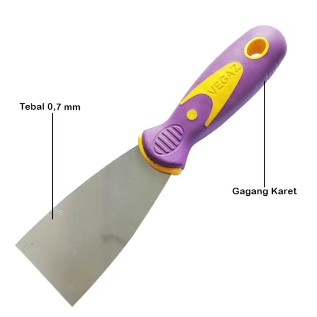 Jual VEGAZ - Kapi Plamir Tembok Kapi Dempul Gagang Karet Steel Scrapper ...
