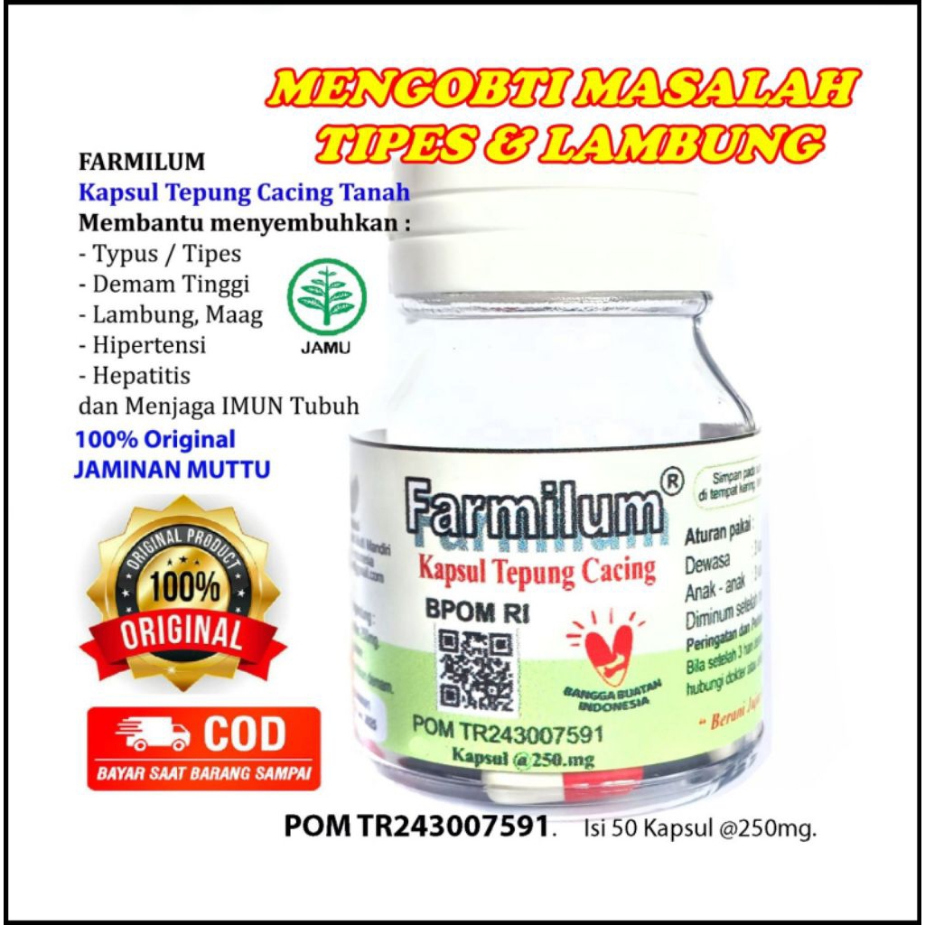 Jual Pil Kapsul Cacing Obat Tipes Panas Demam Farmilum Obat maagh ...