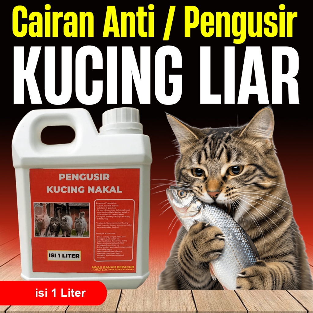 Jual 1 Liter Cairan Obat Anti Kucing Liar yang Nakal Pengusir Kucing ...