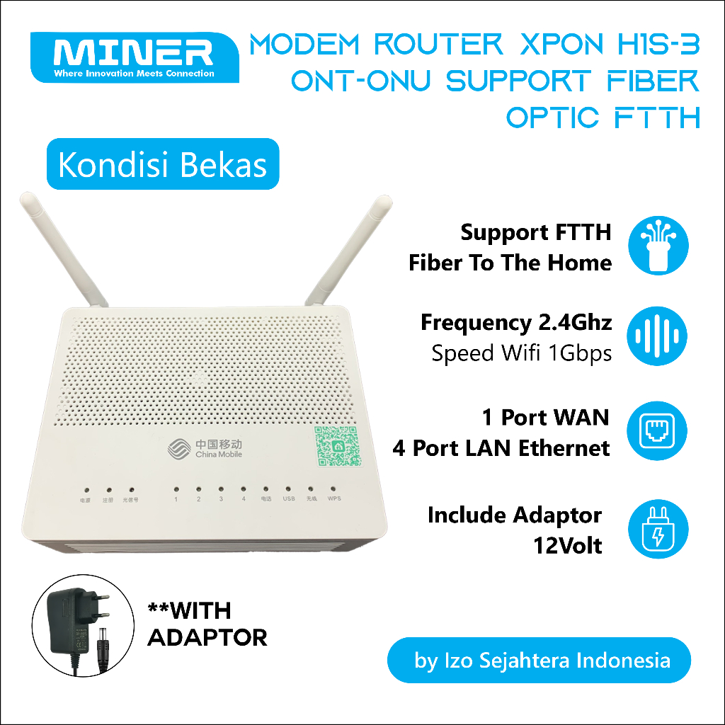 Jual Router Modem XPON H1S-3 Fiber Optic FTTH Support Epon Gpon ONT ONU ...