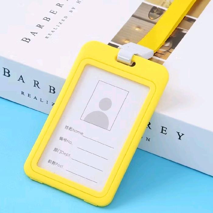 Jual Name Tag ID Card Vertikal Warna Random Gantungan Kartu Nama ...