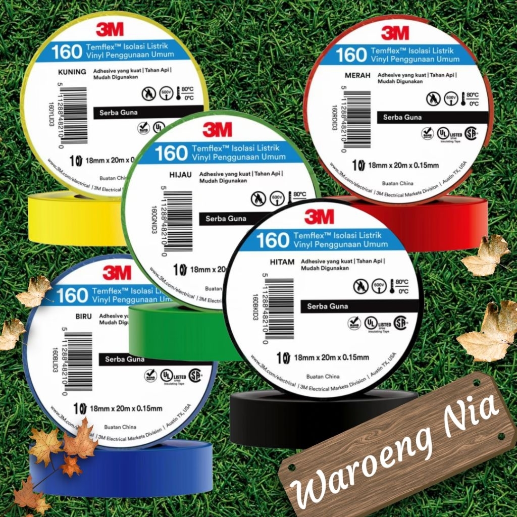 Jual 3M Temflex 160 Tape General Use 3M Electrical Vinyl Tape ...