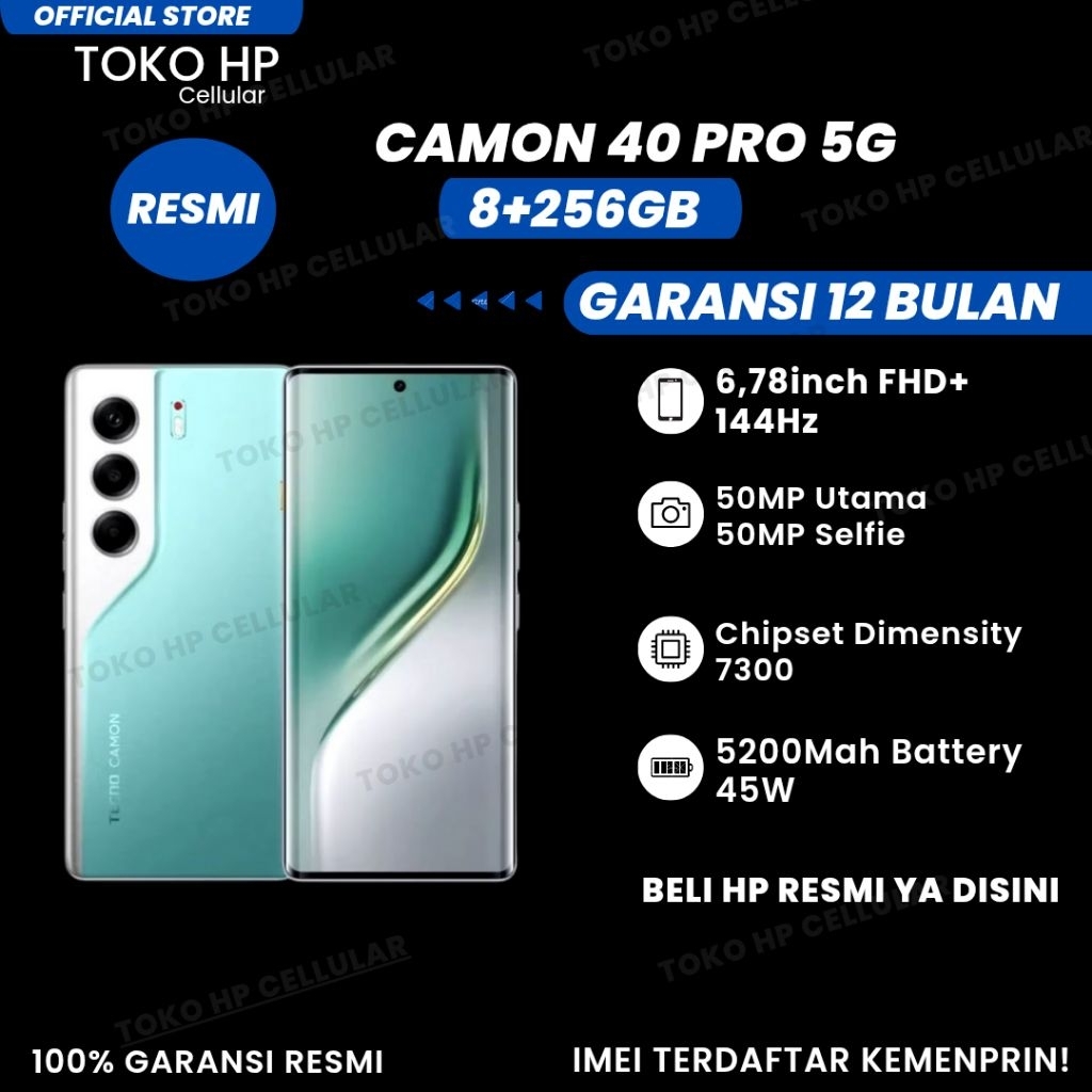 Jual AH CELL JAKARTA - Tecno CAMON 40 Pro 5G 8/256 GB Garansi Resmi ...