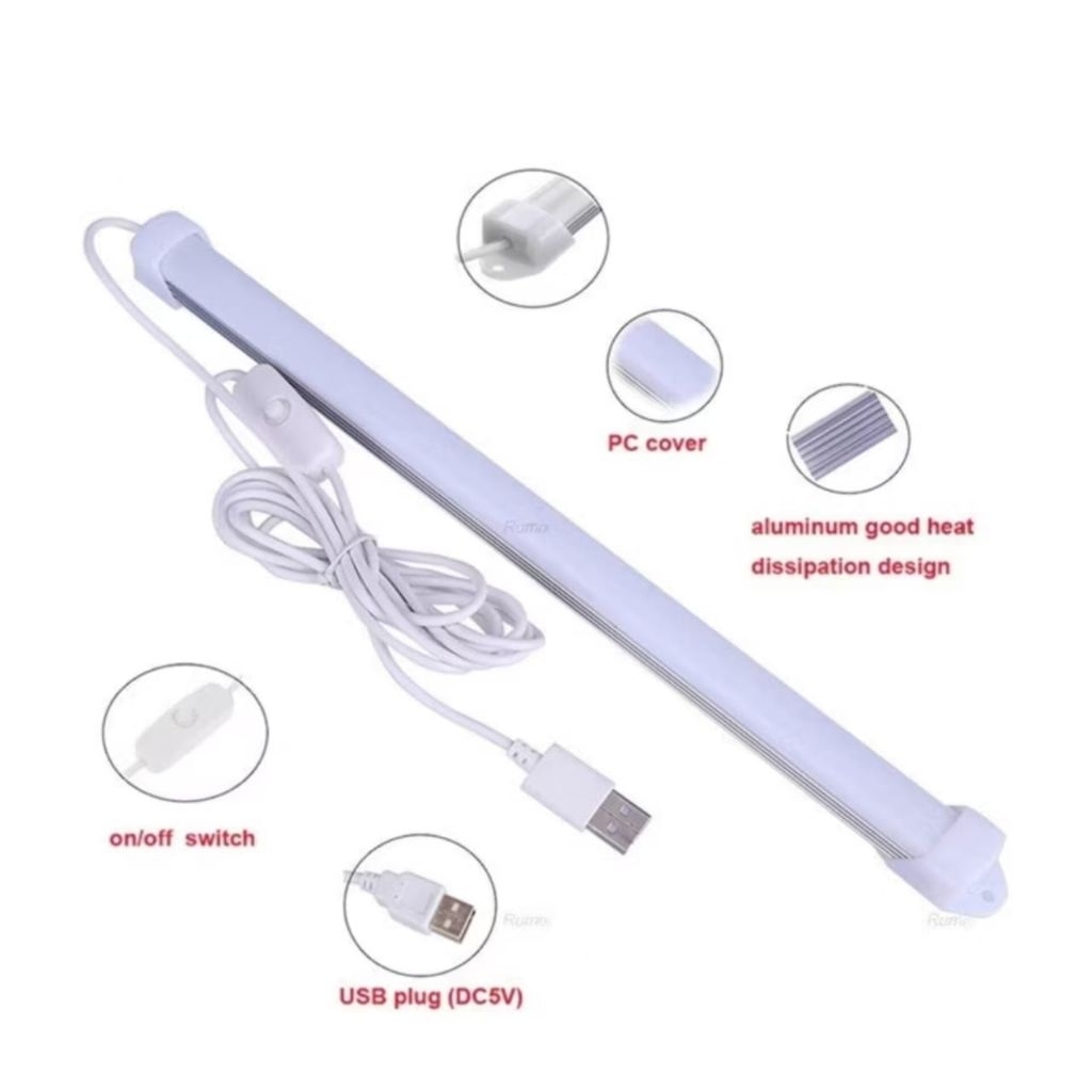 Jual Lampu Neon Strip Tabung Led Usb Lampu belajar Kerja tempel Panjang ...