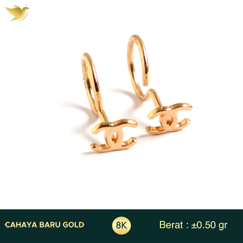 Jual Anting Emas Toge Korean Look Gold 8K Cahaya Baru Gold | Shopee ...