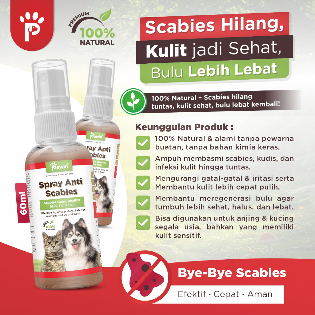 Jual Pawin Spray Jamur Scabies Demadex Anjing Kucing Hewan Ampuh Alami ...