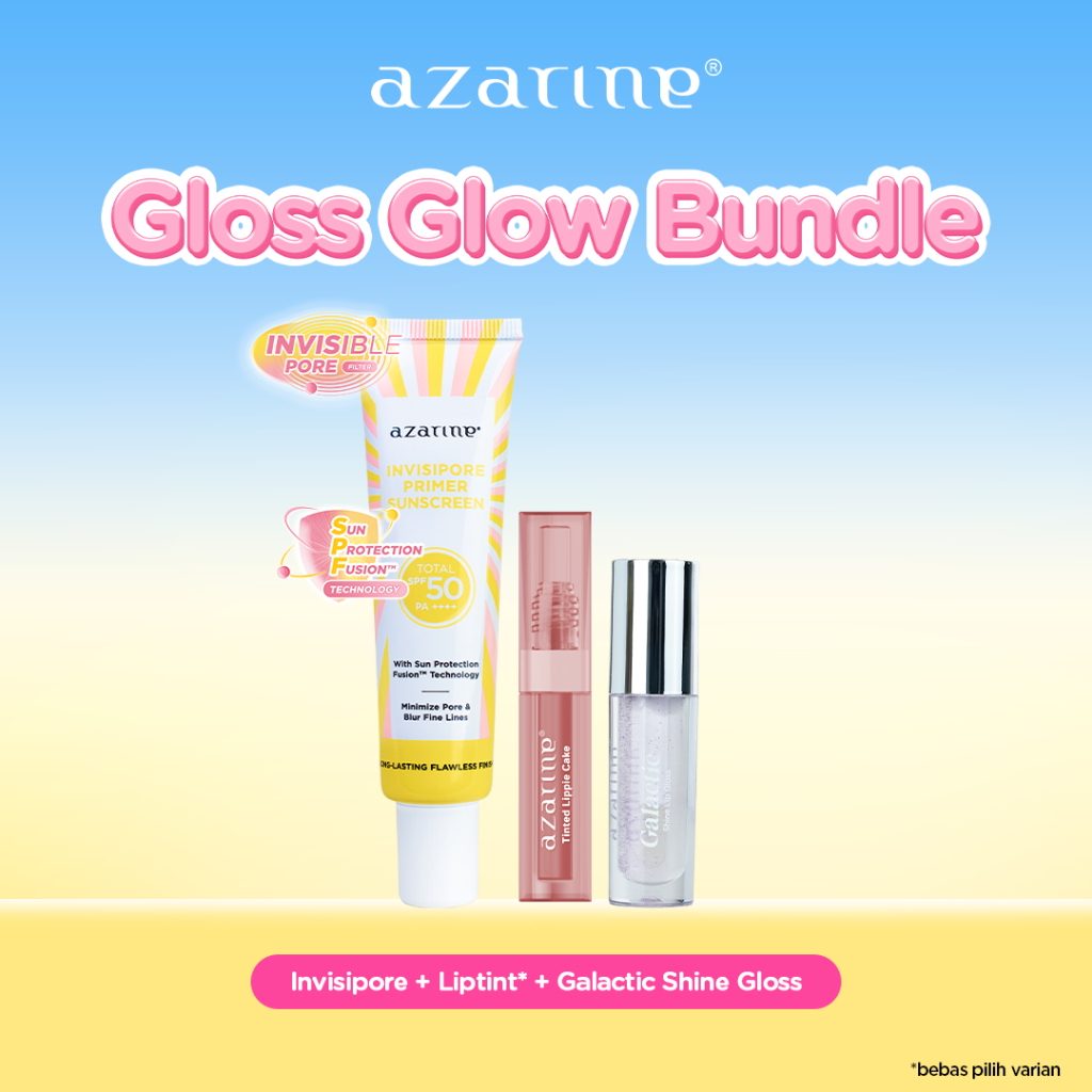 Jual Azarine Gloss Glow Bundle [3 PCS] Invisipore Primer Sunscreen SPF ...