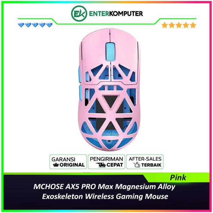 Jual MCHOSE AX5 PRO Max Pink Magnesium Alloy Exoskeleton Wireless Gaming Mouse | Shopee Indonesia