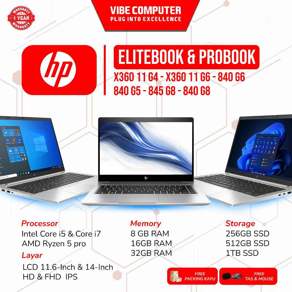Jual Laptop HP Elitebook/Probook Series X360/840/845 Intel Core i5/i7 ...