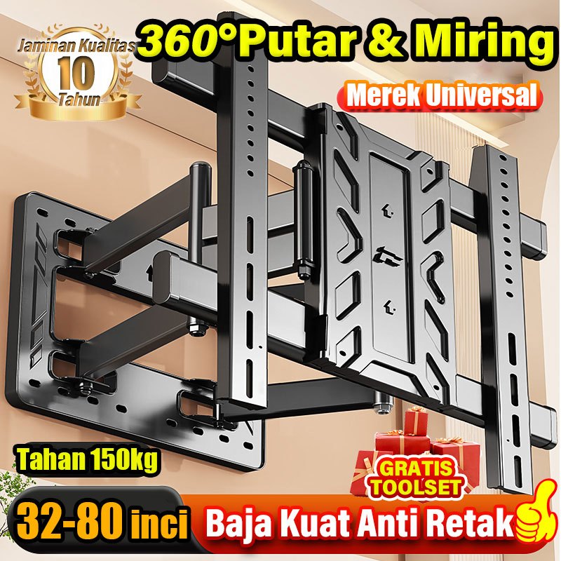 Jual 【6 LENGAN】untuk TV 26-80 inch Bracket TV Full Motion Swivel Arm ...