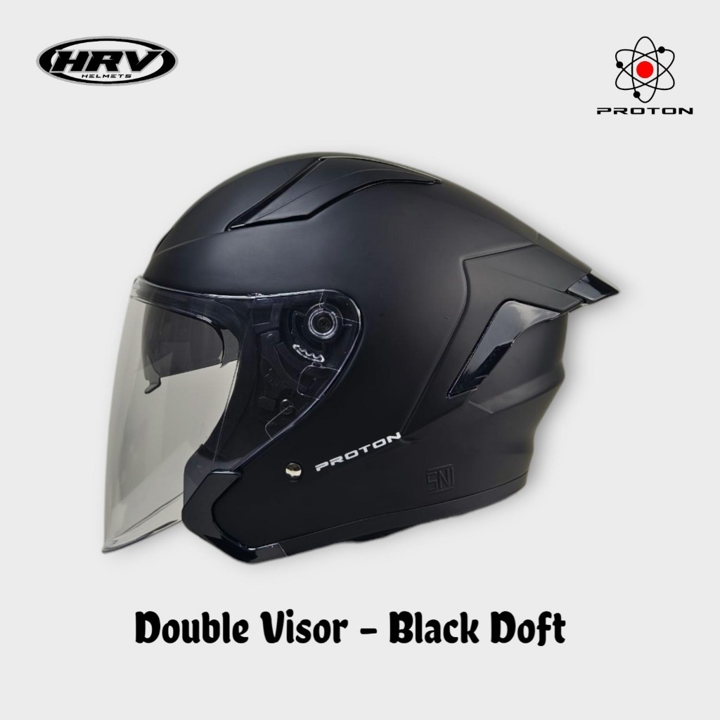 Jual HRV Proton Solid Double Visor Helm Halface Keren Motorcycle ...