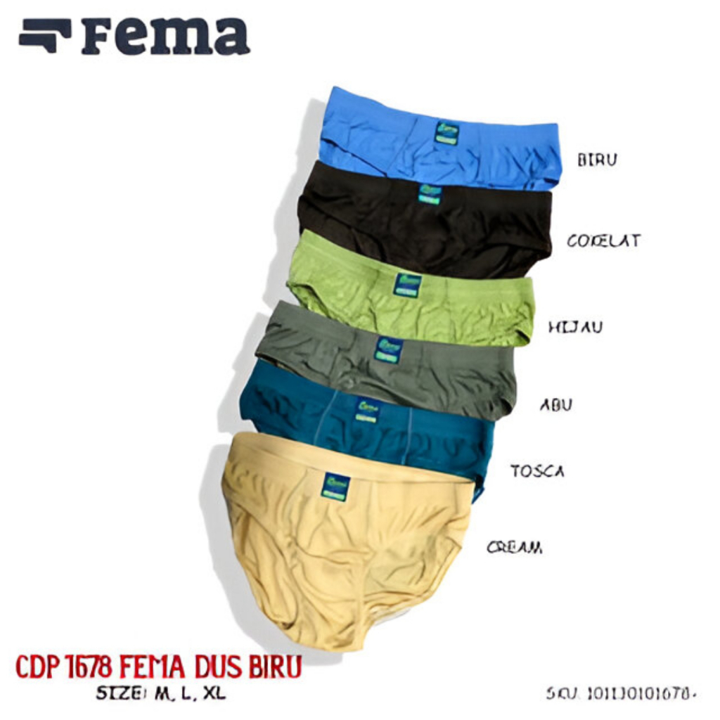 Jual FEMA Official Shop 3 pcs Celana Dalam Pria Fema Katun 1678 Gratis ...