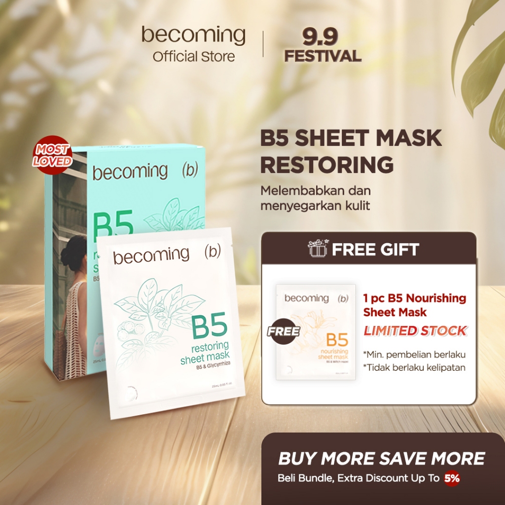Jual [BPOM] becoming B5 Restoring Sheet Mask 25ml with Panthenol ...