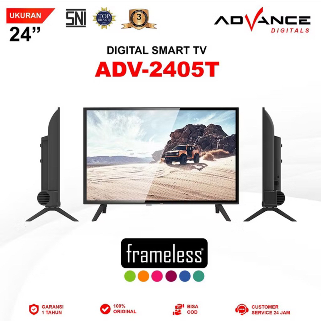 Jual Advance ADV-2405T TV LED Digital 24 Inch HD Dengan DVB-T2 & Kaca ...