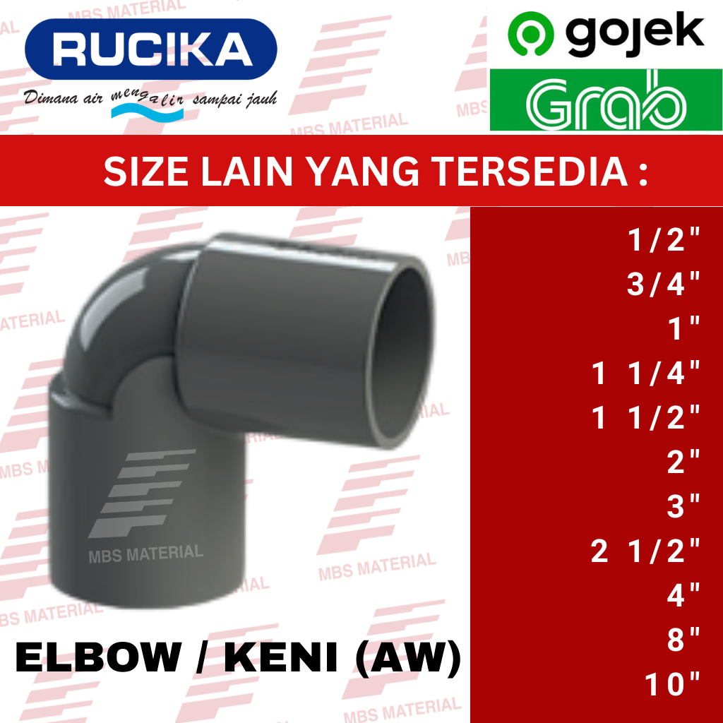 Jual INSTANT & SAME DAY | Fitting Elbow / Keni / Siku / Belokan Rucika AW Size 3 Inch | Shopee ...