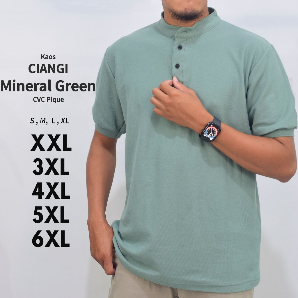 Jual Kaos Ciangi Jumbo Shanghai Mineral Green Big Pria Size S M L XL ...