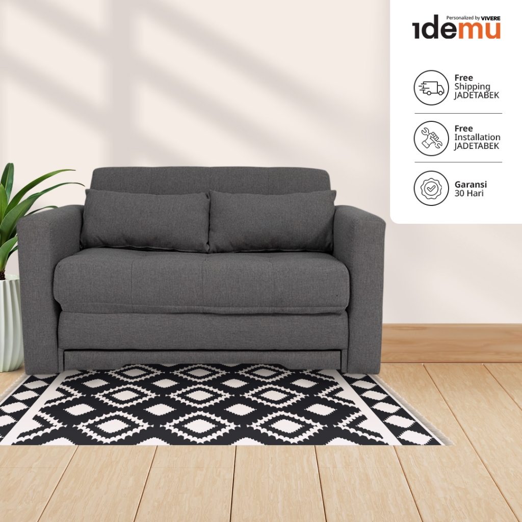 Jual IDEMU by VIVERE - Samara Sofa Bed 2 Seater Mid Grey Furniture ...