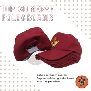 Jual TOPI SD MERAH POLOS KARET ISI 10 PCS | Shopee Indonesia