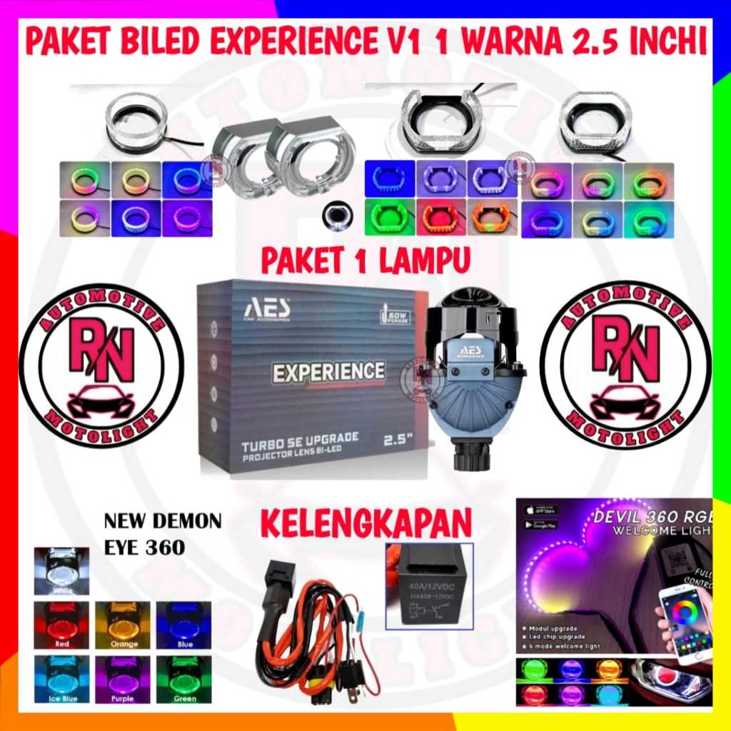 Jual Paket Kombo Komplit Ful Set 1 Lampu Projie BiLED AES Turbo SE ...