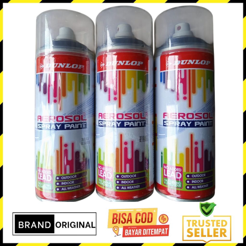 Jual Cat Semprot Dunlop Aerosol Spray Paint 30 Black Hitam 300cc ...