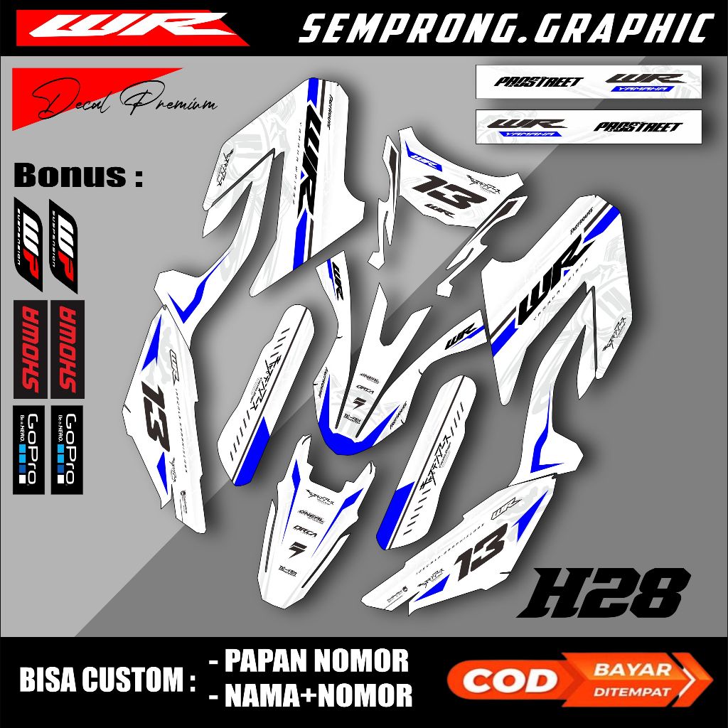 Jual DECALS SUPERMOTO YAMAHA WR 155 FULL BODYSET VARIASI DESIGN KEREN ...