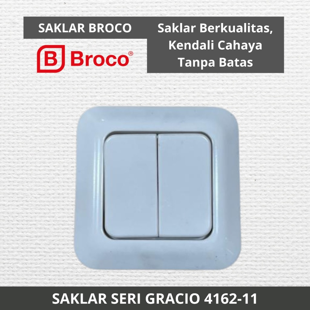 Jual Saklar Broco Seri Gracio 4162-11 | Saklar Dinding Double Switch ...