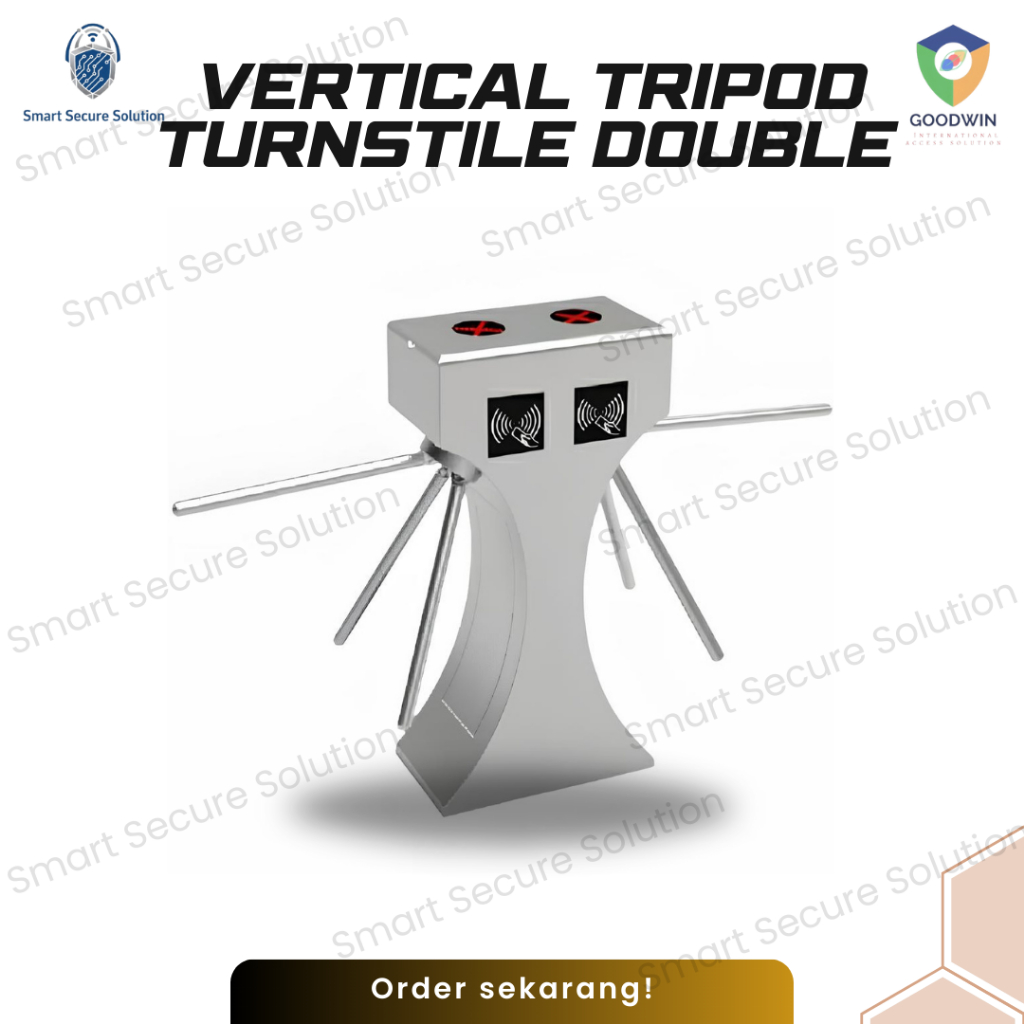 Jual Vertical Tripod Turnstile Double / Stand Alone / Pedestrian Gate ...