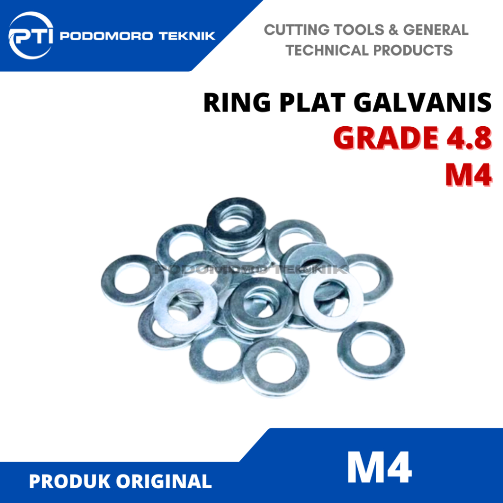 Jual Ring Plat Putih M4 Galvanis Spring Washer M4 Grade 4.8 | Shopee ...