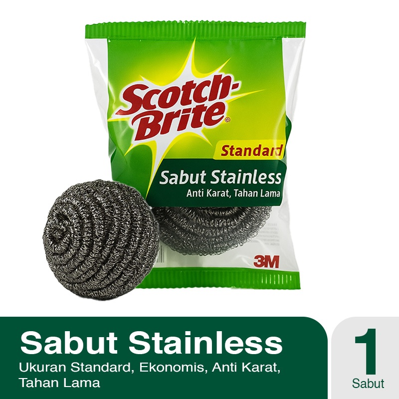 Jual Pusapu 3M Scotch Brite Sabut Stainless Kawat Cuci Piring Ekonomis ...