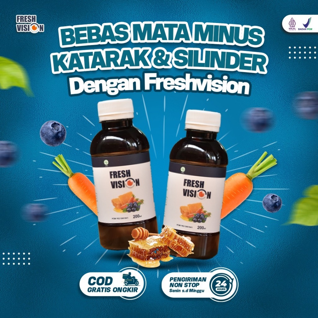 Jual Fresh Vision Madu Kesehatan Mata Anti Mata Merah Lelah Berair Mata ...