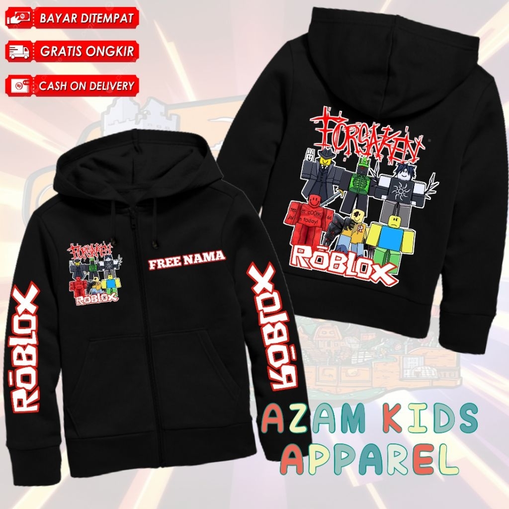 Jual Jaket Anak Hoodie Anak Game Roblox Forsaken Free Nama / Jaket ...