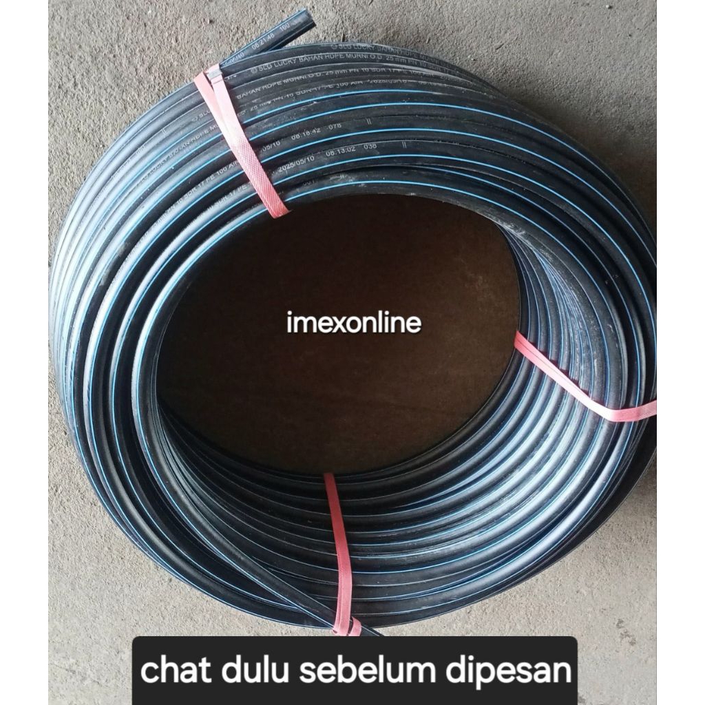 Jual Pipa HDPE /Pipa PAM /Pipa hitam ukuran 25 mm / 3/4 in (1 rol /100 ...