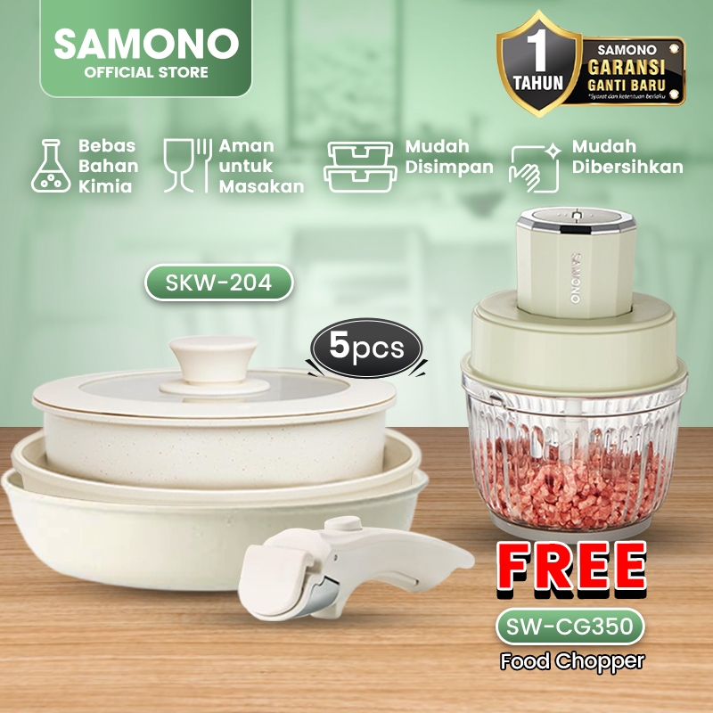 Jual [Free Chopper] SAMONO Teflon Wajan Panci 4in1 Multifungsi Anti ...
