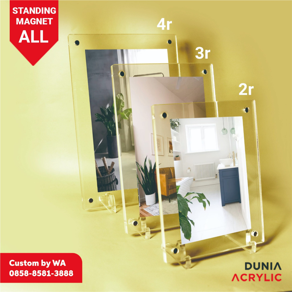 Jual frame acrylic magnet 3R /bingkai foto/akrilik frame magnet ...